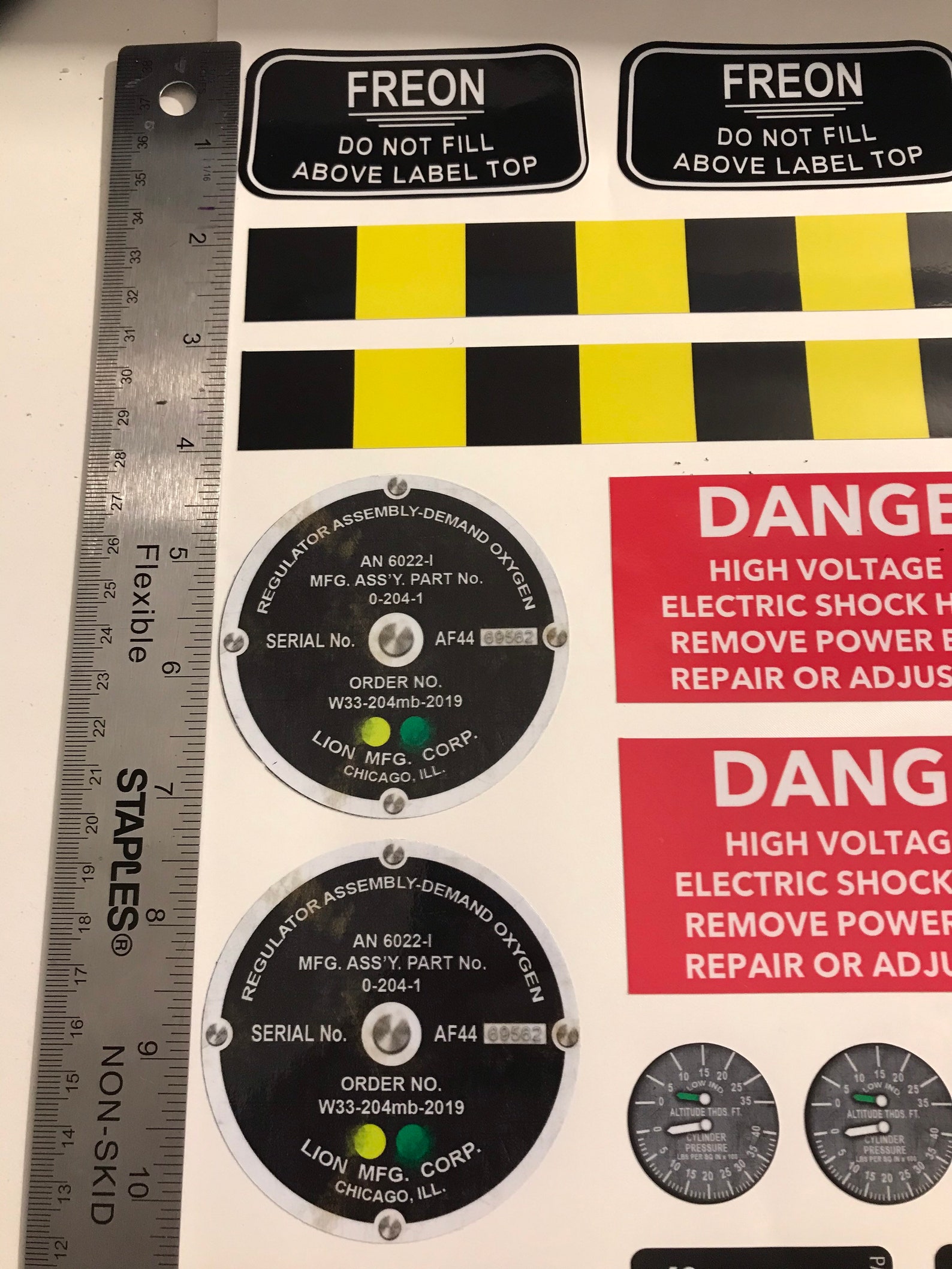Ectomobile Yellow O2 Side Tanks and Gauges Stickers | Etsy