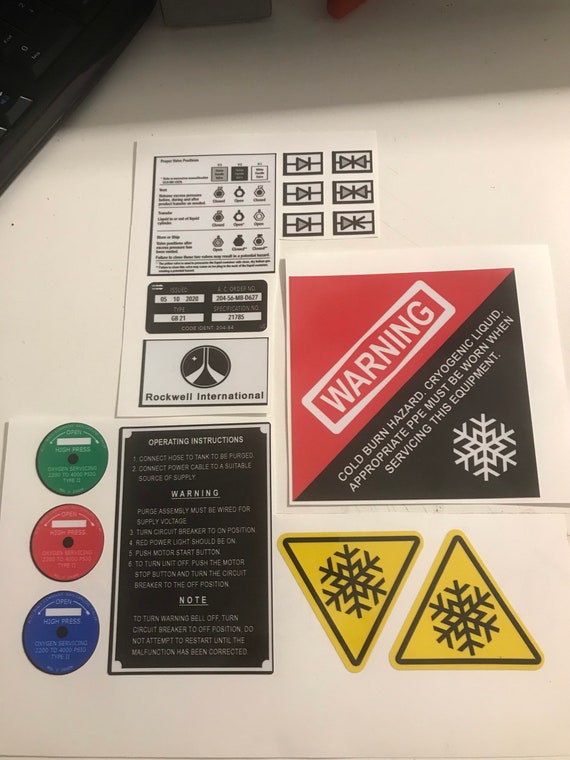 Rockwell Cryogenic Helium Tank Stickers for Ectomobile | Etsy