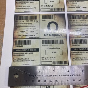 Blood Bag Label Halloween or Sci-fi Decoration - Etsy