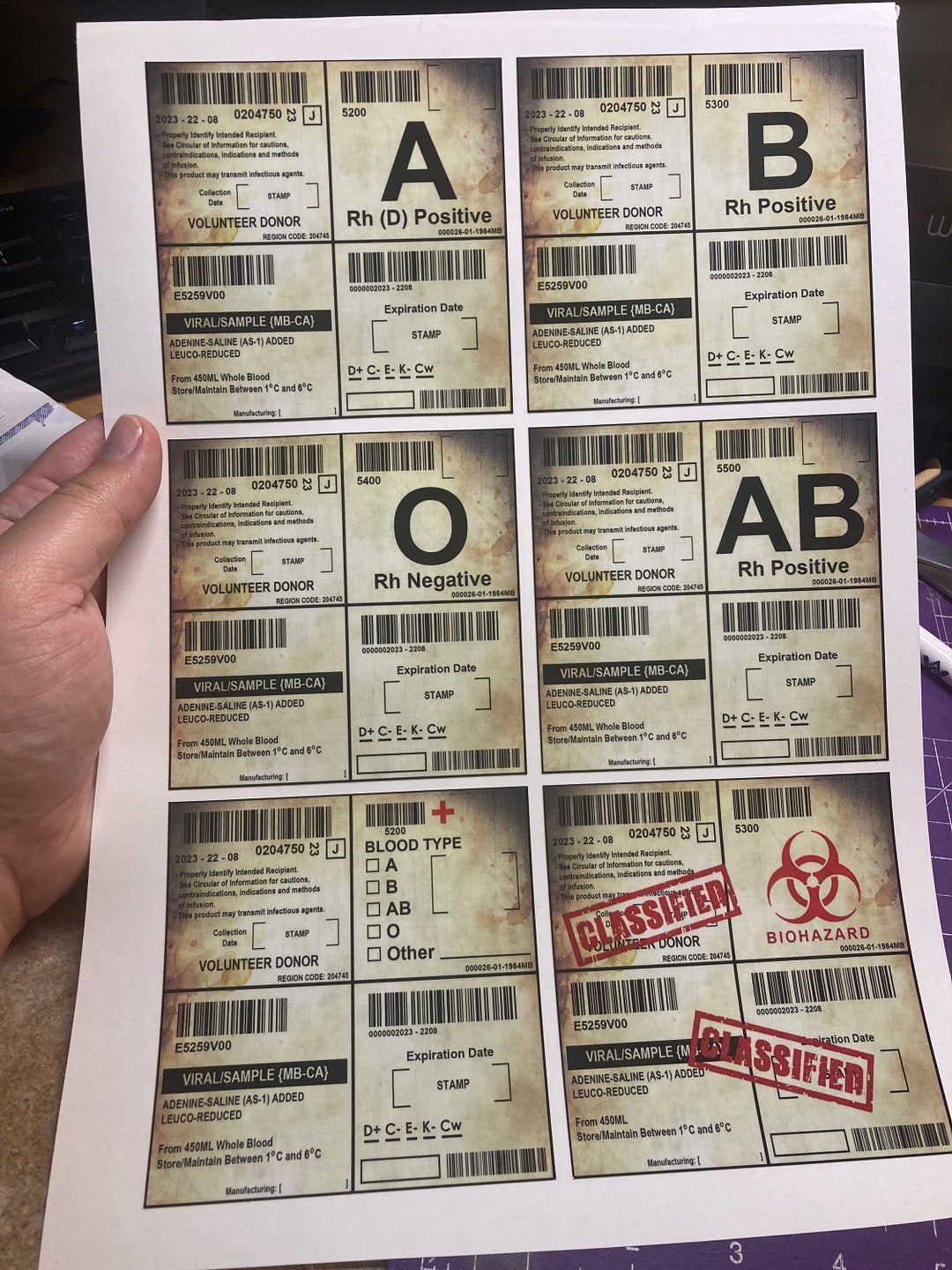 Blood Bag Label Halloween or Sci-fi Decoration - Etsy