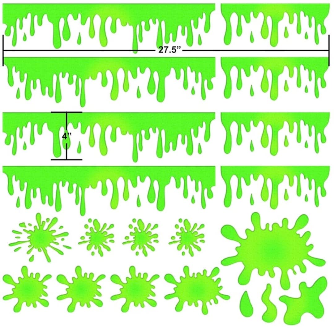 Large Slime Stickers and Borders for Ghostbusters or Sci-fi Decorating ...