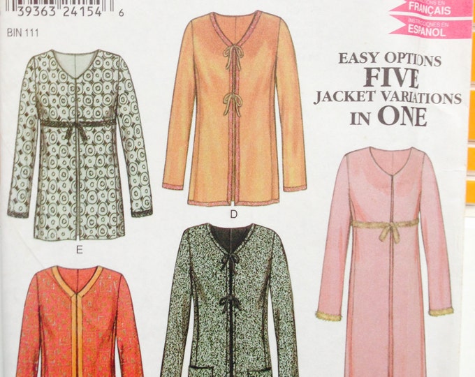 6016 New Look Pattern Size 10-22 Easy Five Jacket Variations UNCUT - Etsy