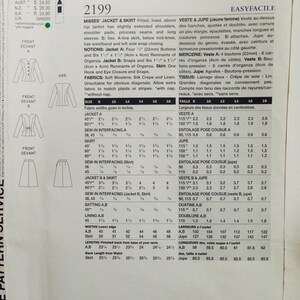 2199 VOGUE Vintage REPRODUCTION Original 1946 Design Suit Pattern Size ...