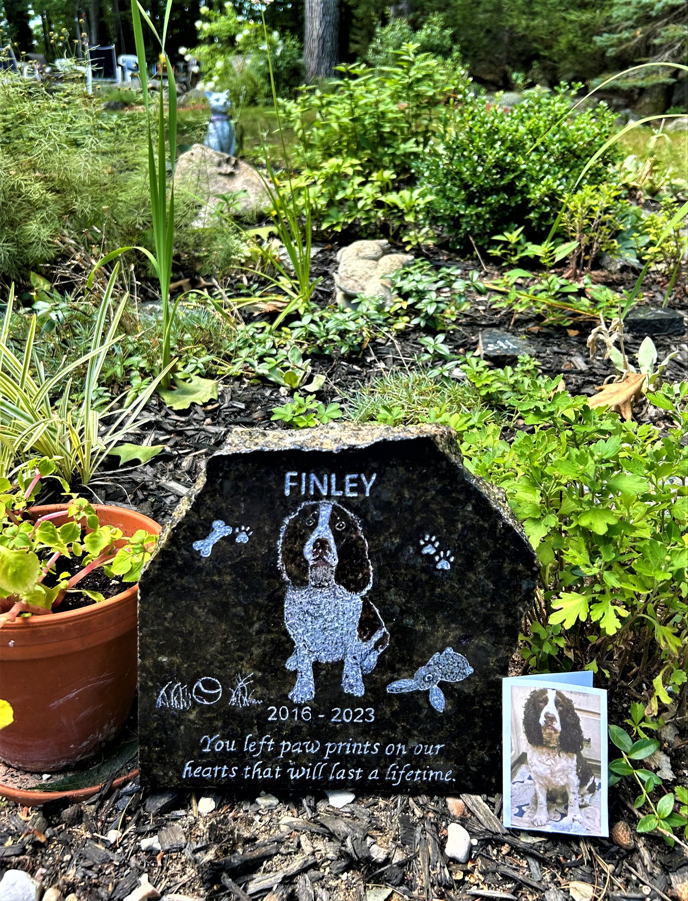 COLOR Dog Memorial Stone /CAT/ Horse / Bird Rough Cut Stone (NO Base ...