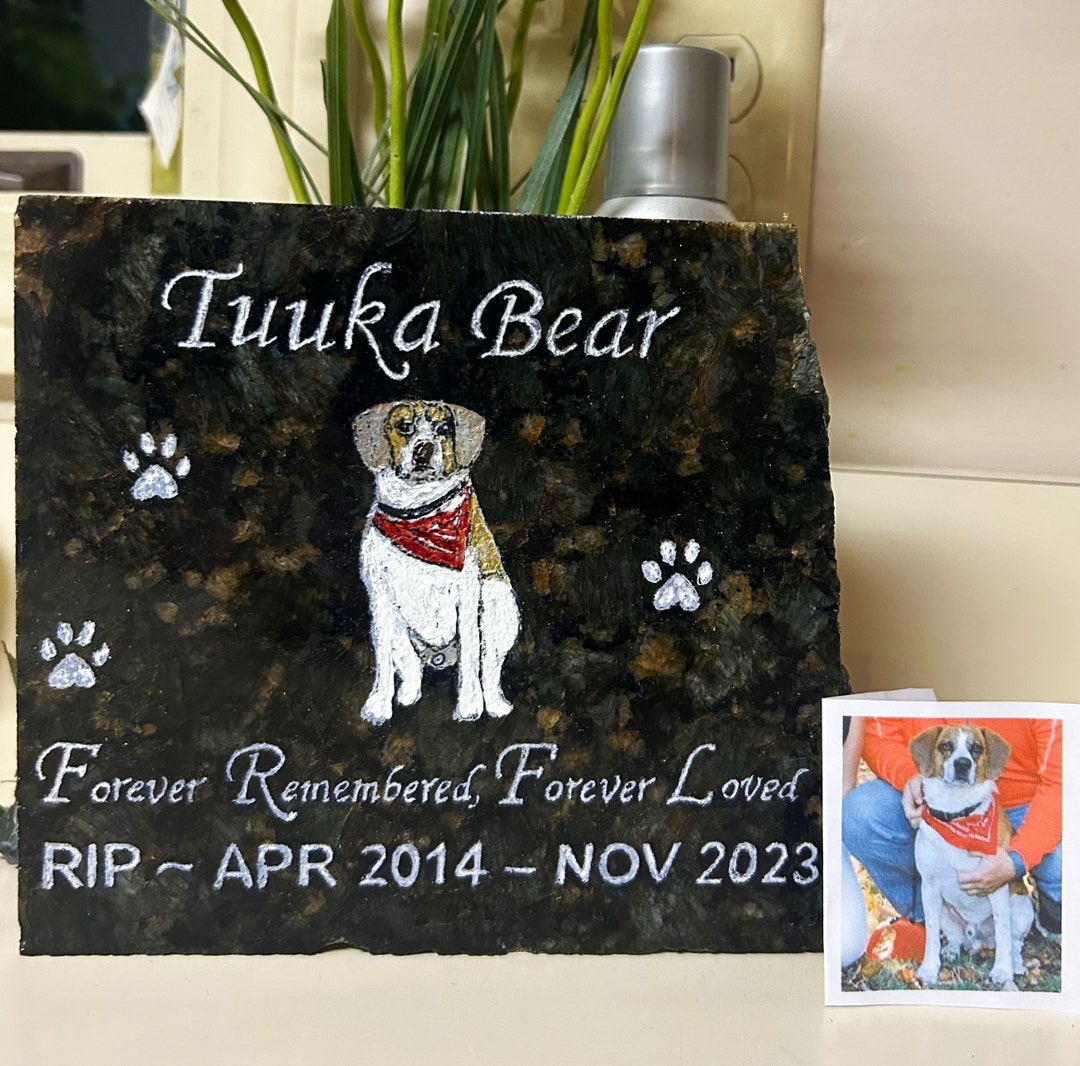 Large COLOR Goat Memorial Stone /dog / Cat / Horse / Bird Rough Cut ...