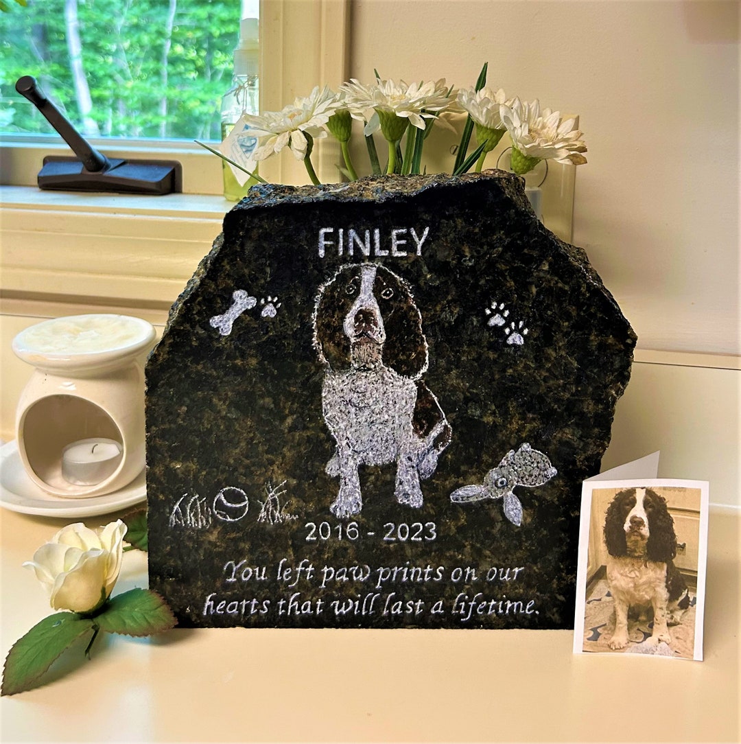 Large Color Dog Memorial Stone /cat / Horse / Bird Rough Cut Stone NO ...