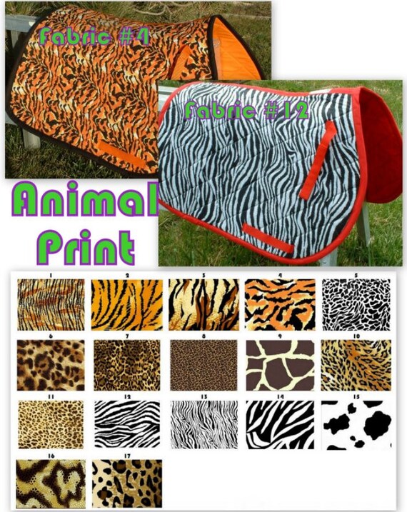 CUSTOM ORDER Animal Print Saddle Pad in Many Colors | Etsy