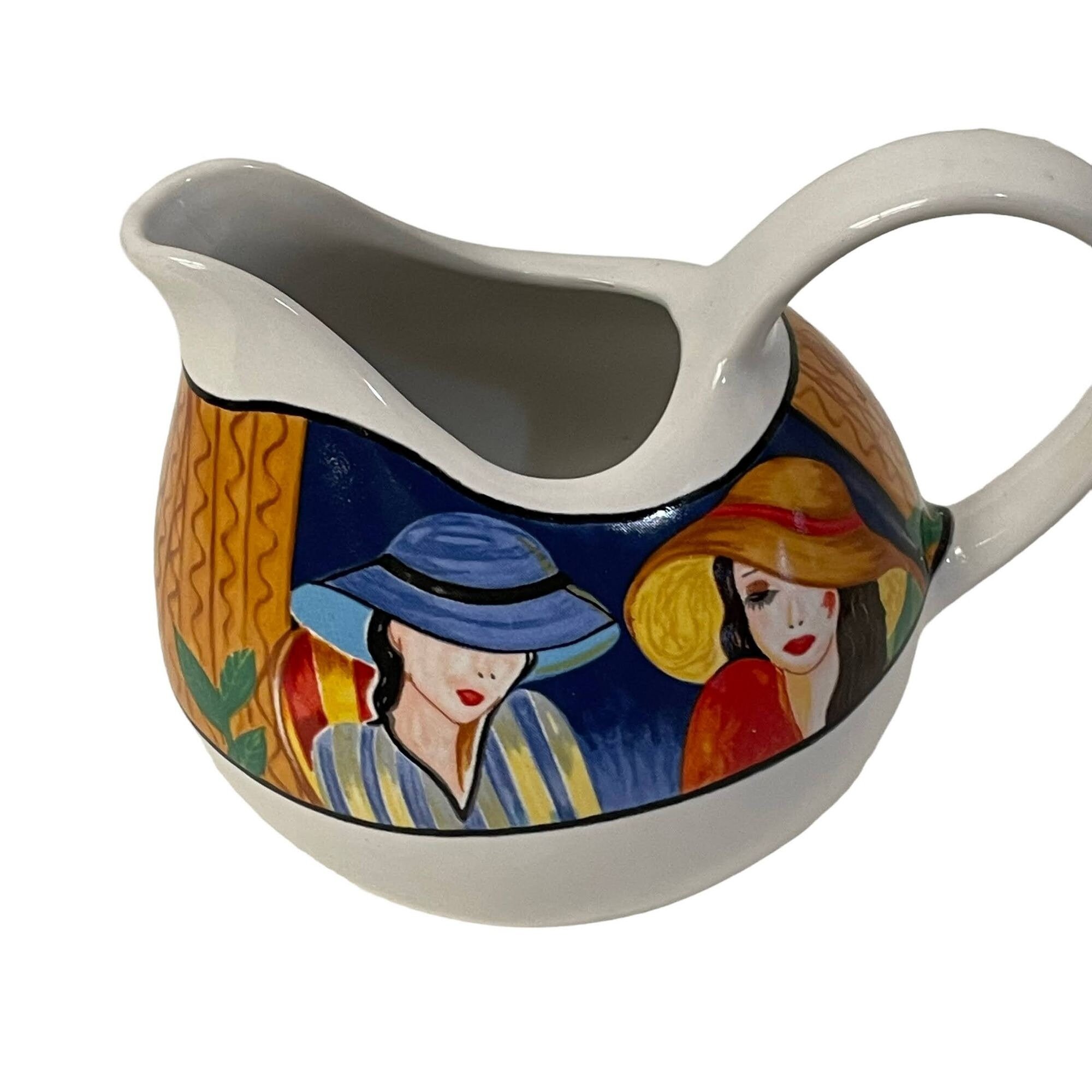 Vintage FURIO CAFE Creamer Paris Design French Women in Hat Retro ...