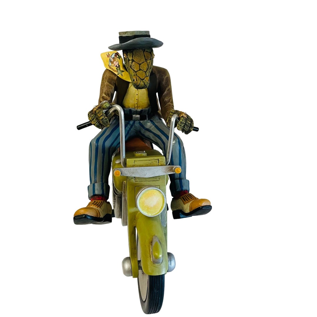 Robert Shields Design Alligator Biker Figurine Lounge Lizard Motorcycle ...