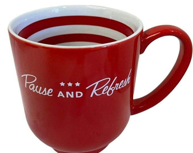 Coca Cola Pause and Refresh Coffee Mug Red White 4 1/2" X 5" 24OZ - Etsy