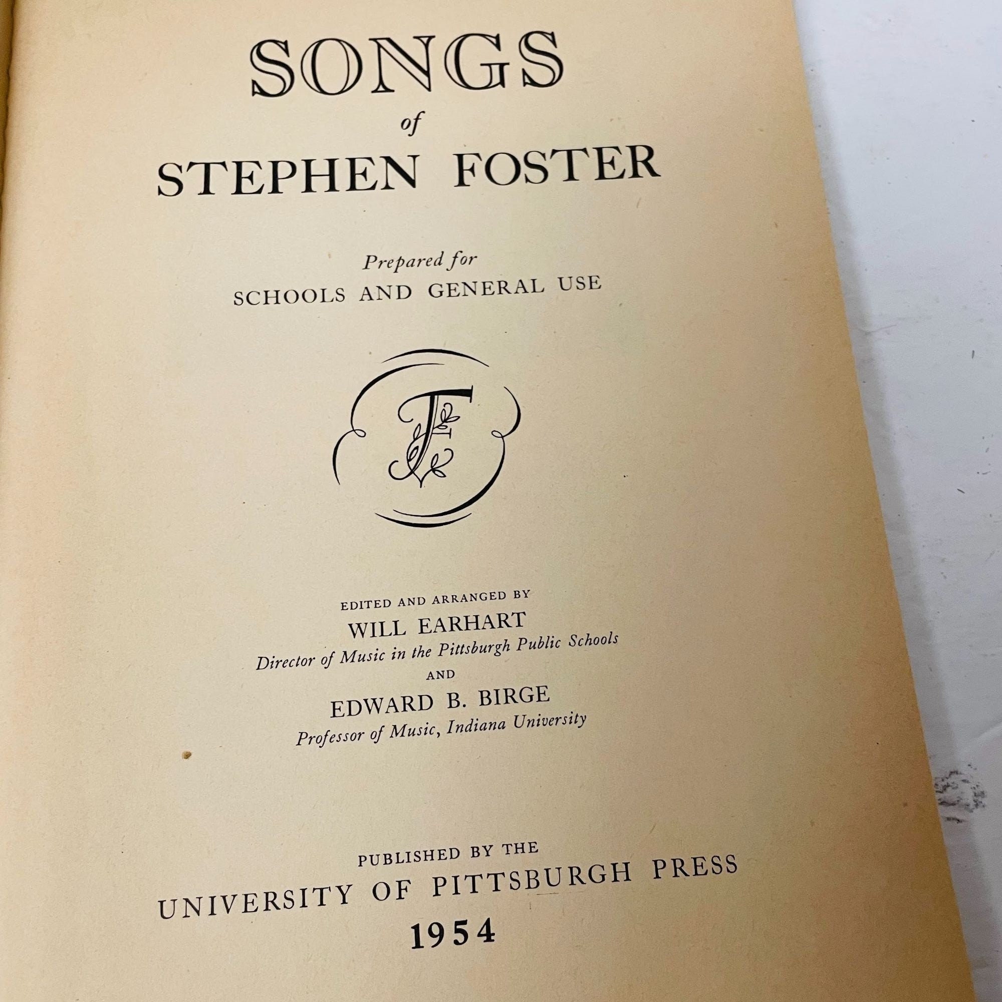 Vintage Sheet Music Songs of Stephen Foster University of Pittsburgh ...