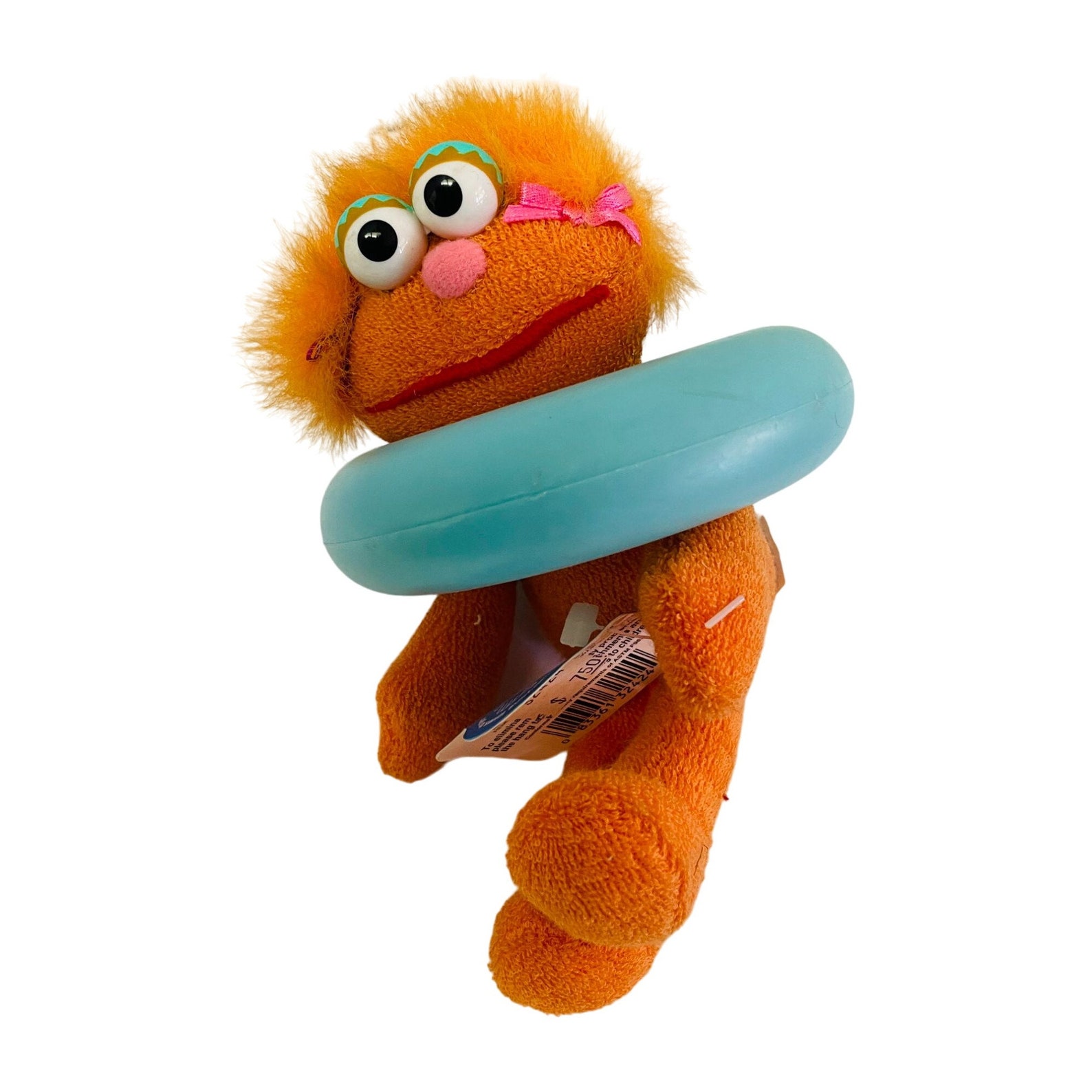 Vintage Sesame Street Water Buddy Zoe Bath Tub Plush Toy Orange With ...