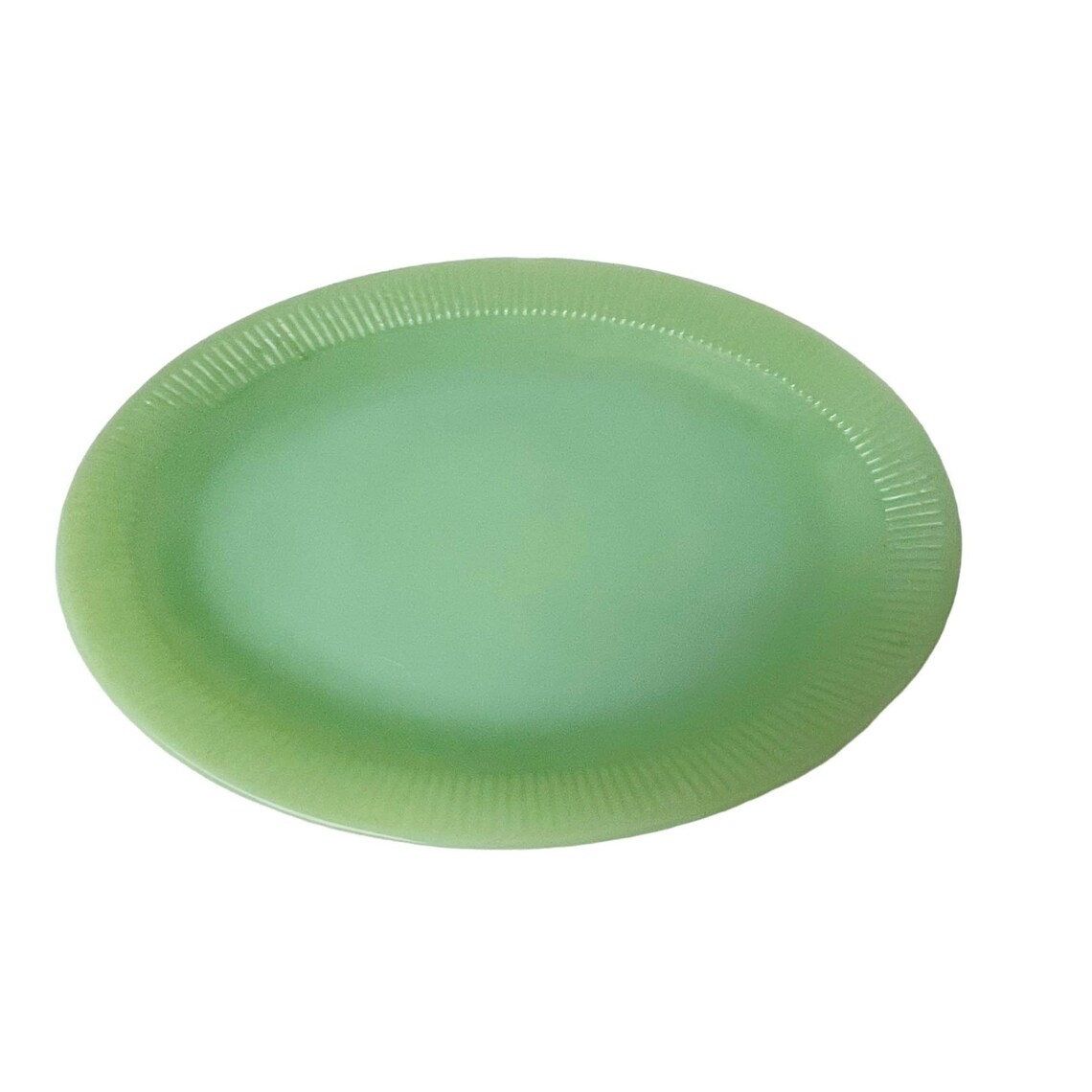 Vintage Oval Plate Jadeite Green Glass Size 9 X 11.5 - Etsy