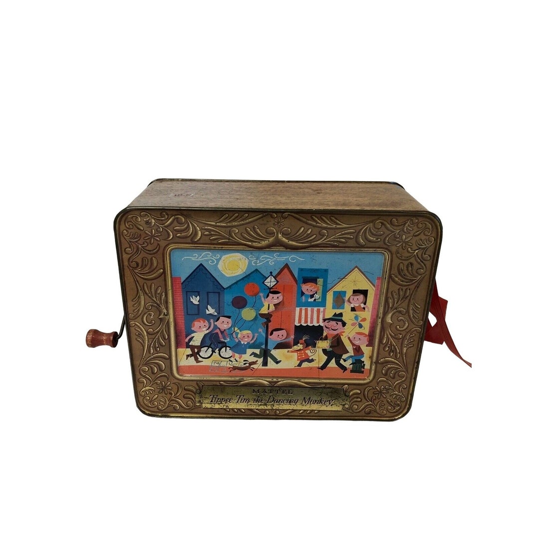 Tippee-tim the Dancing Monkey Tin Music Crank Toy Mattel Vintage 1958 ...