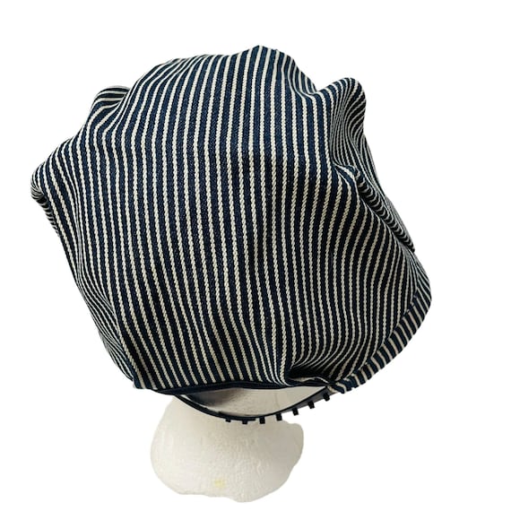 Vintage Train Conductor Adult Hat Blue White Made in … - Gem