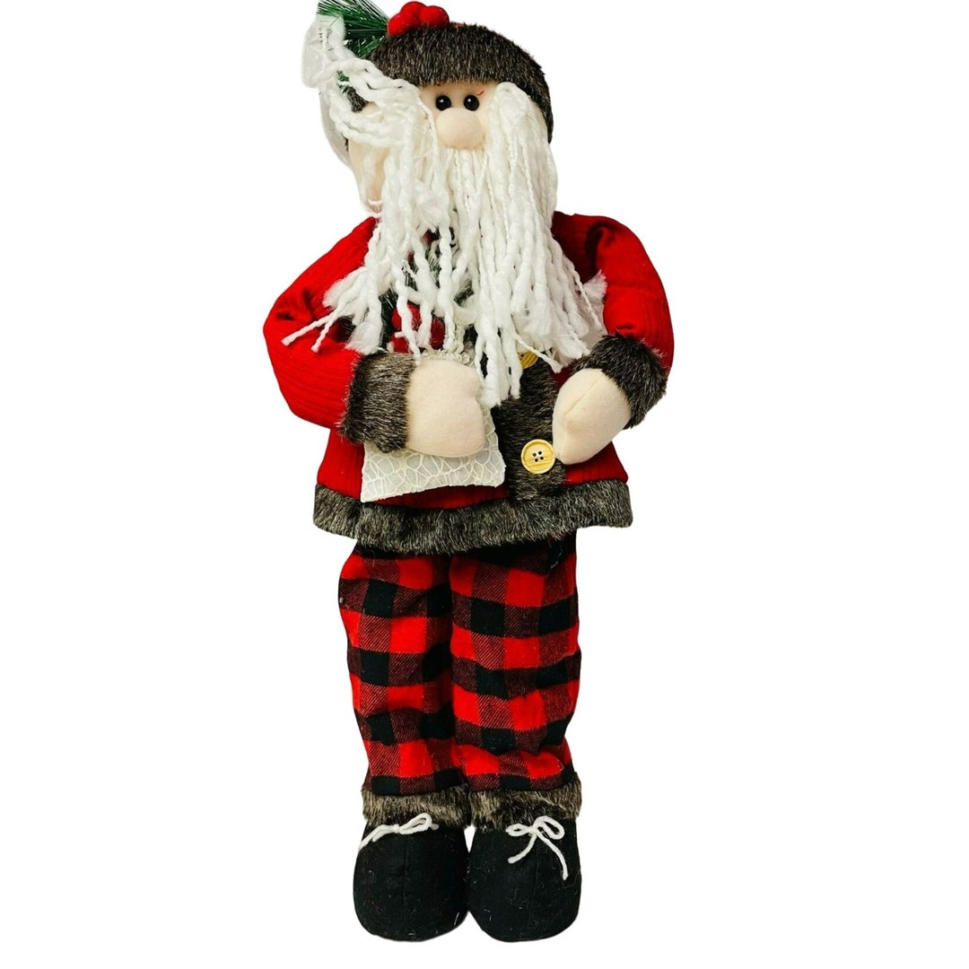 Christmas Standing Santa Clause Christmas Decoration Red Black 26" X 10 ...