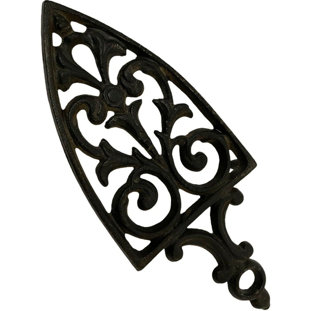 Vintage Hot Plate Cast Iron Trivet Cathedral Mid Century Decor Wall ...