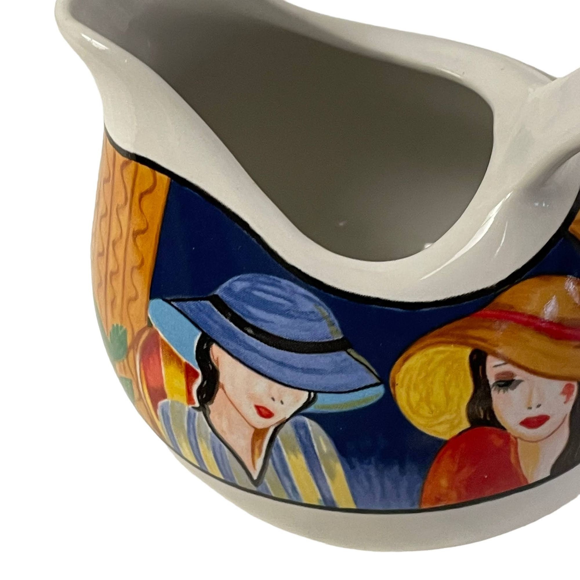Vintage FURIO CAFE Creamer Paris Design French Women in Hat Retro ...