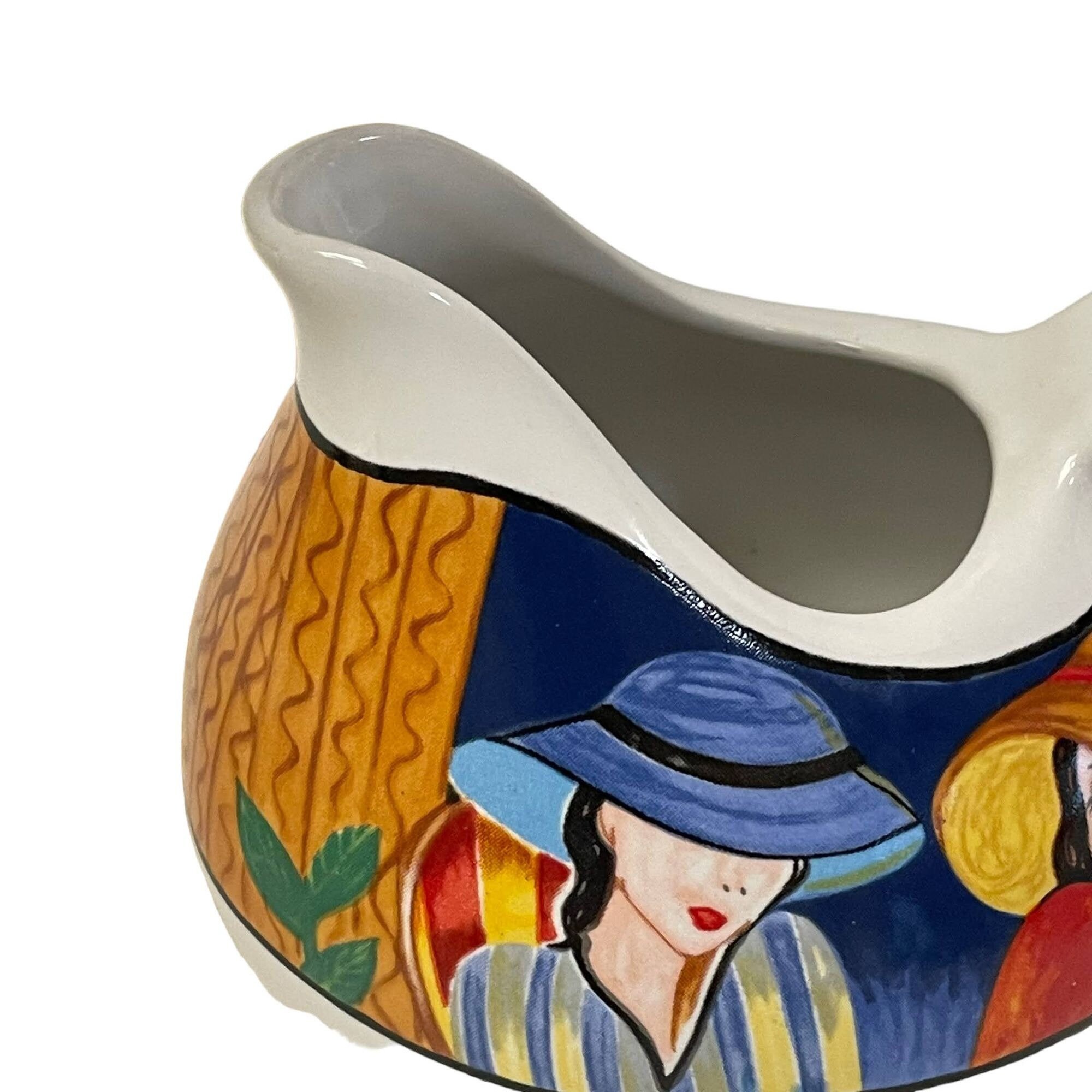 Vintage FURIO CAFE Creamer Paris Design French Women in Hat Retro ...
