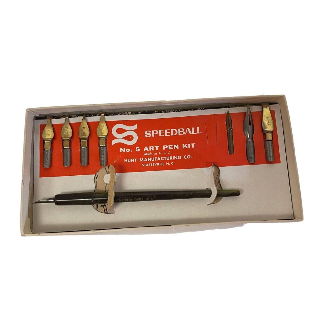 Speedball No. 5 Art Pen Kit With Assorted Nibs & Pen Holder Made in USA ...
