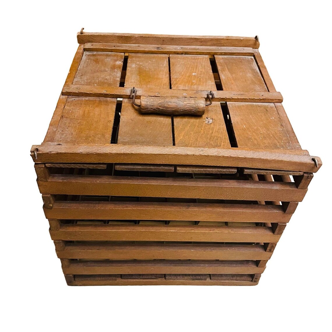 Vintage Wooden Fruit Crate Vegetable Carrier Farmhouse Rustic Decor ...