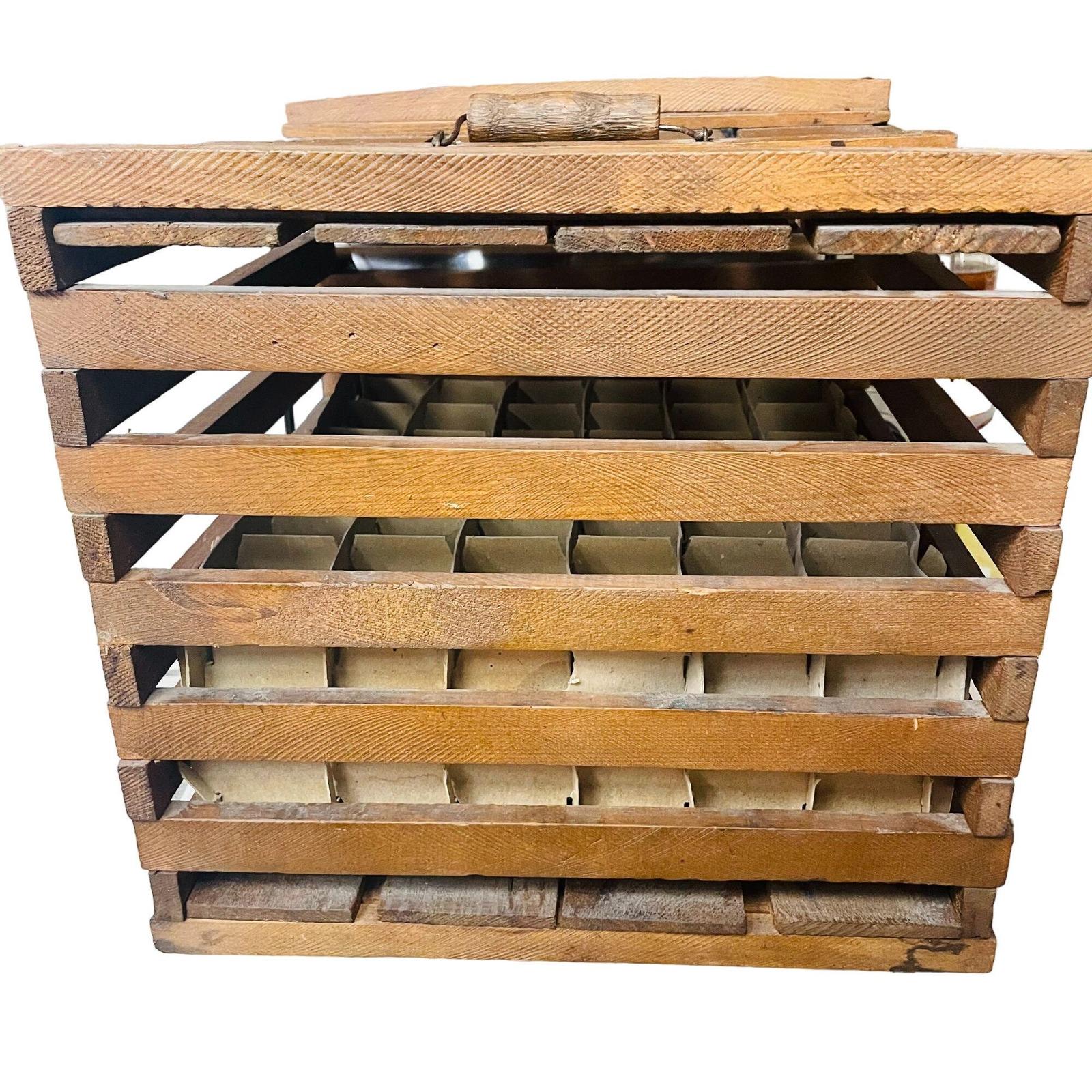 Vintage Wooden Fruit Crate Vegetable Carrier Farmhouse Rustic Decor ...