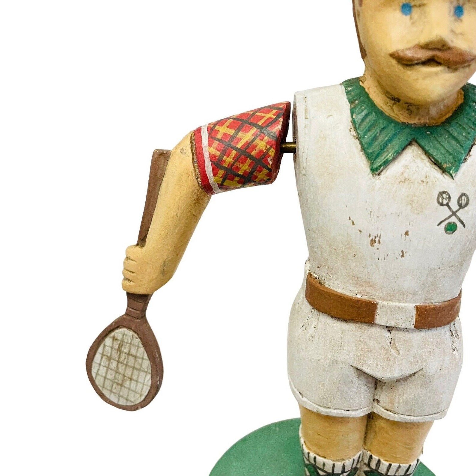Vintage Golf Man Figurine Playing Golf Wood Moveable Arms Craved Wood ...