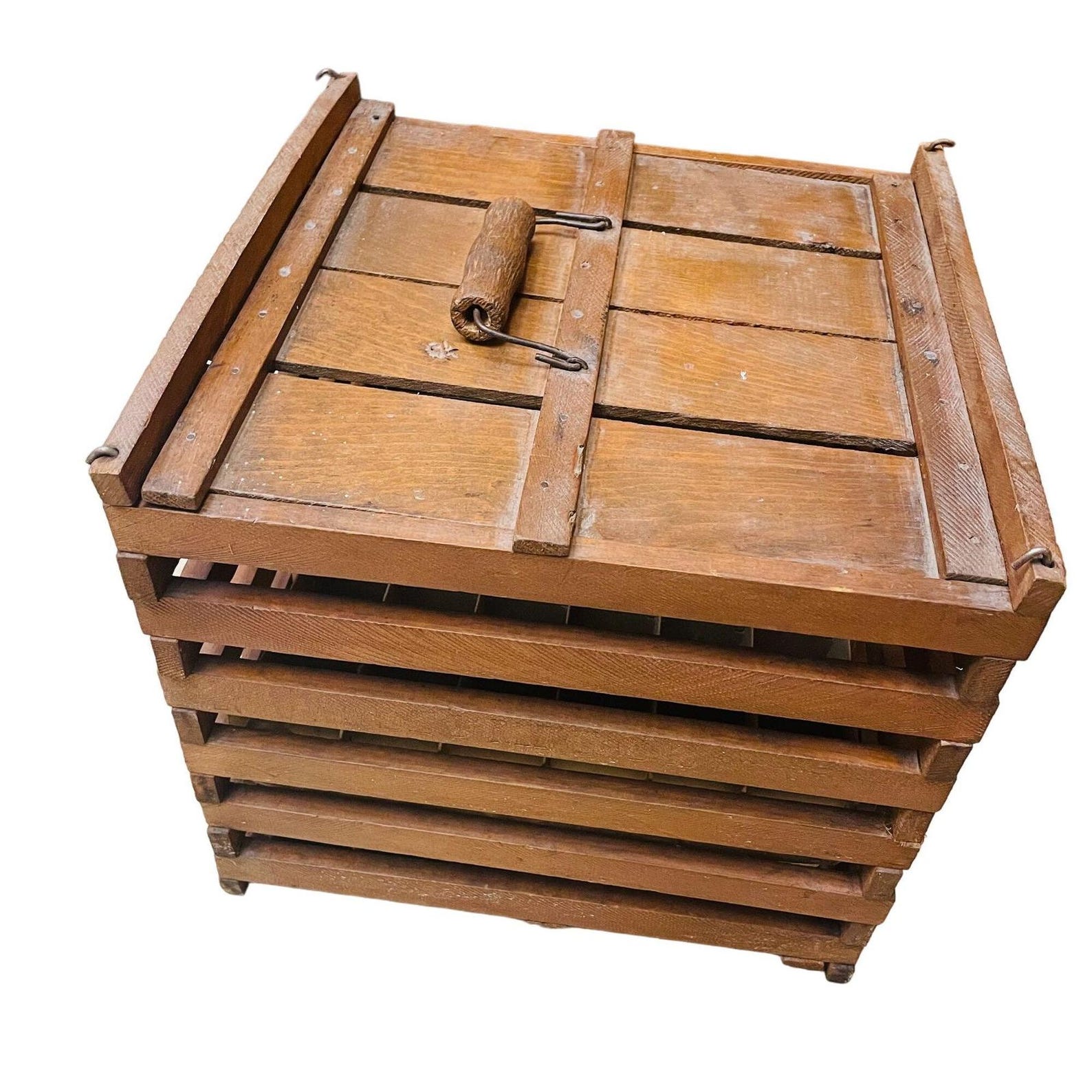 Vintage Wooden Fruit Crate Vegetable Carrier Farmhouse Rustic Decor ...