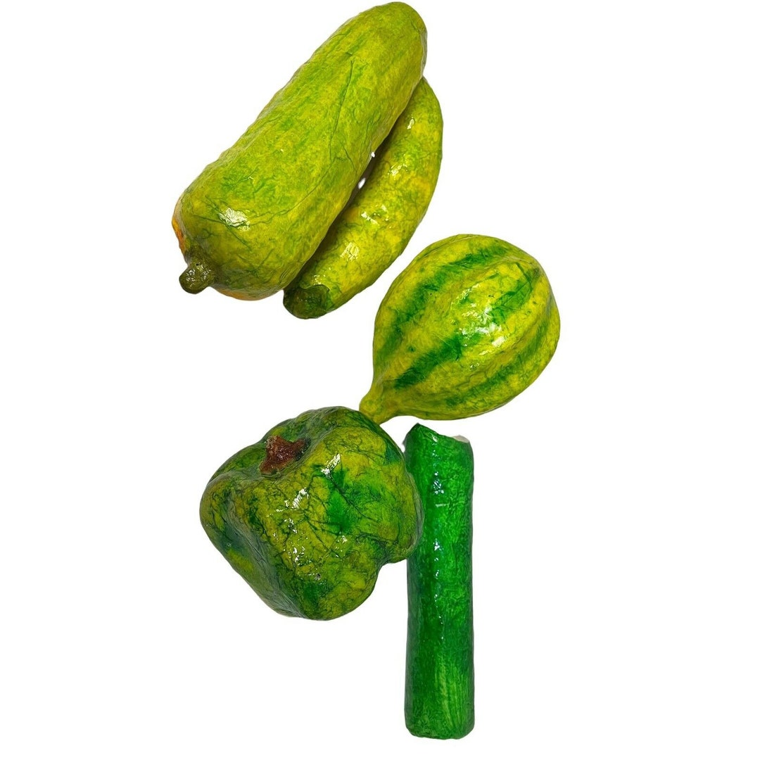 Vintage Paper Mache Pepper Corn Squash Fruit Vegetables Folk Art Pieces ...