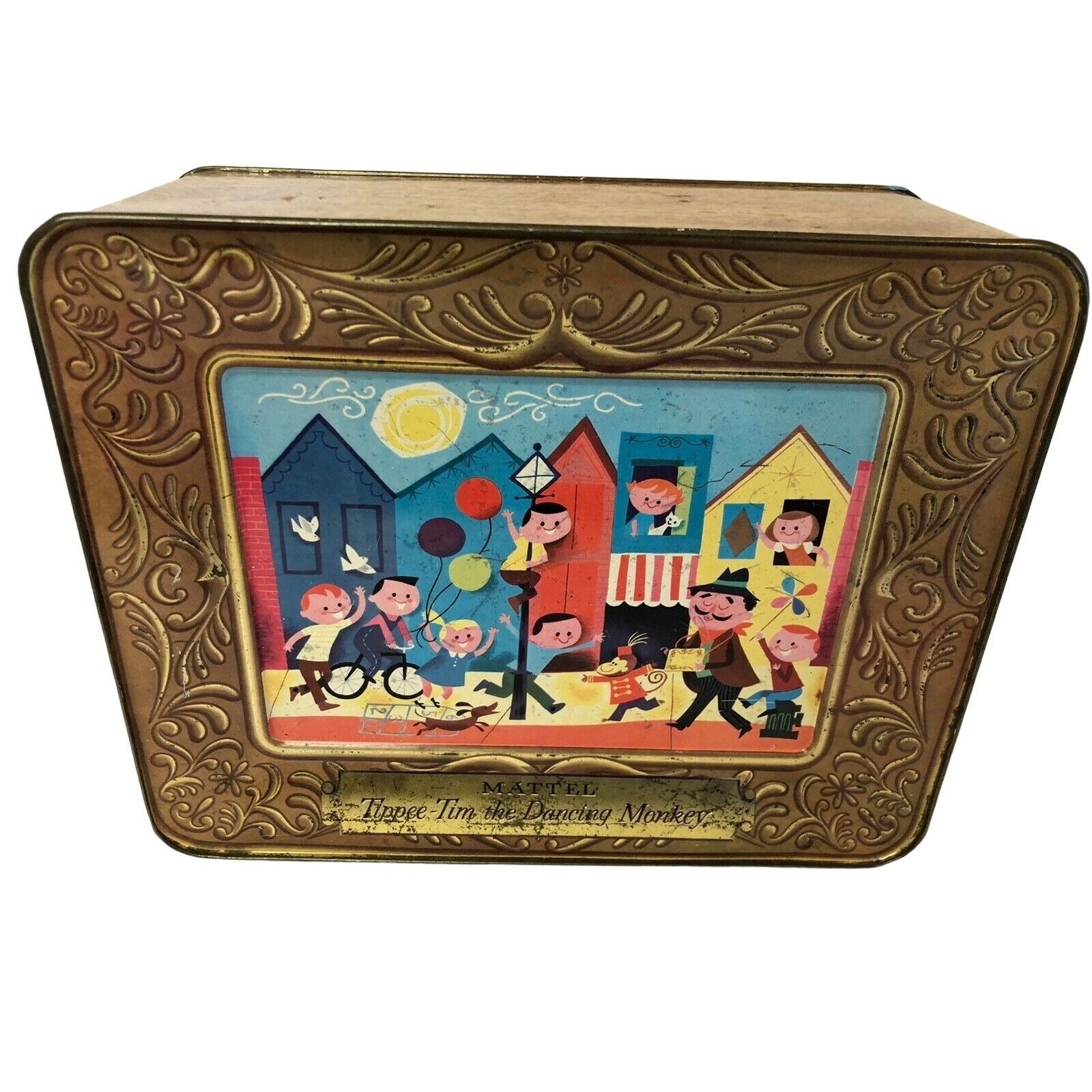 Tippee-tim the Dancing Monkey Tin Music Crank Toy Mattel Vintage 1958 ...