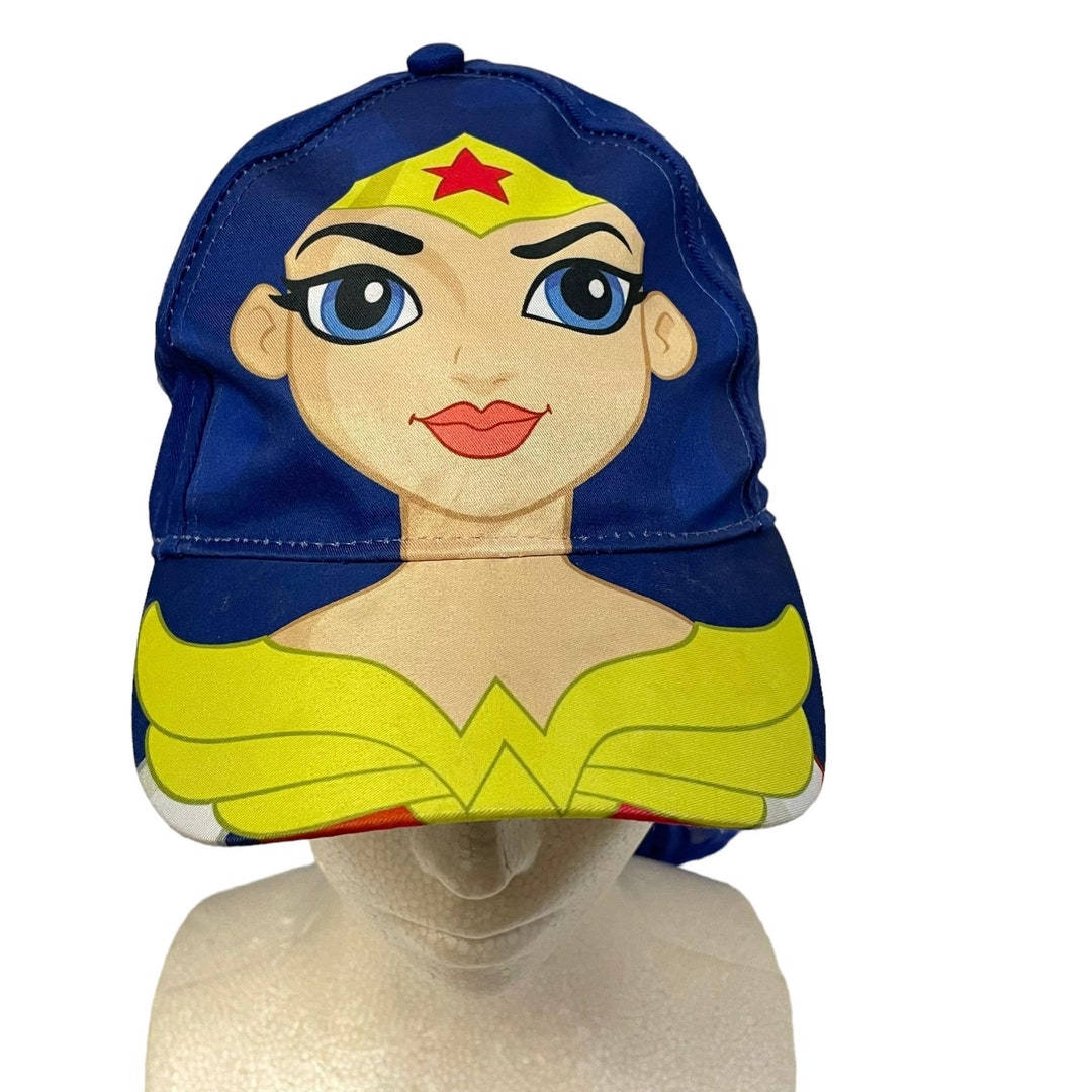 DC Super Hero Girls Wonder Woman Ponytail Hat Blue Yellow - Etsy