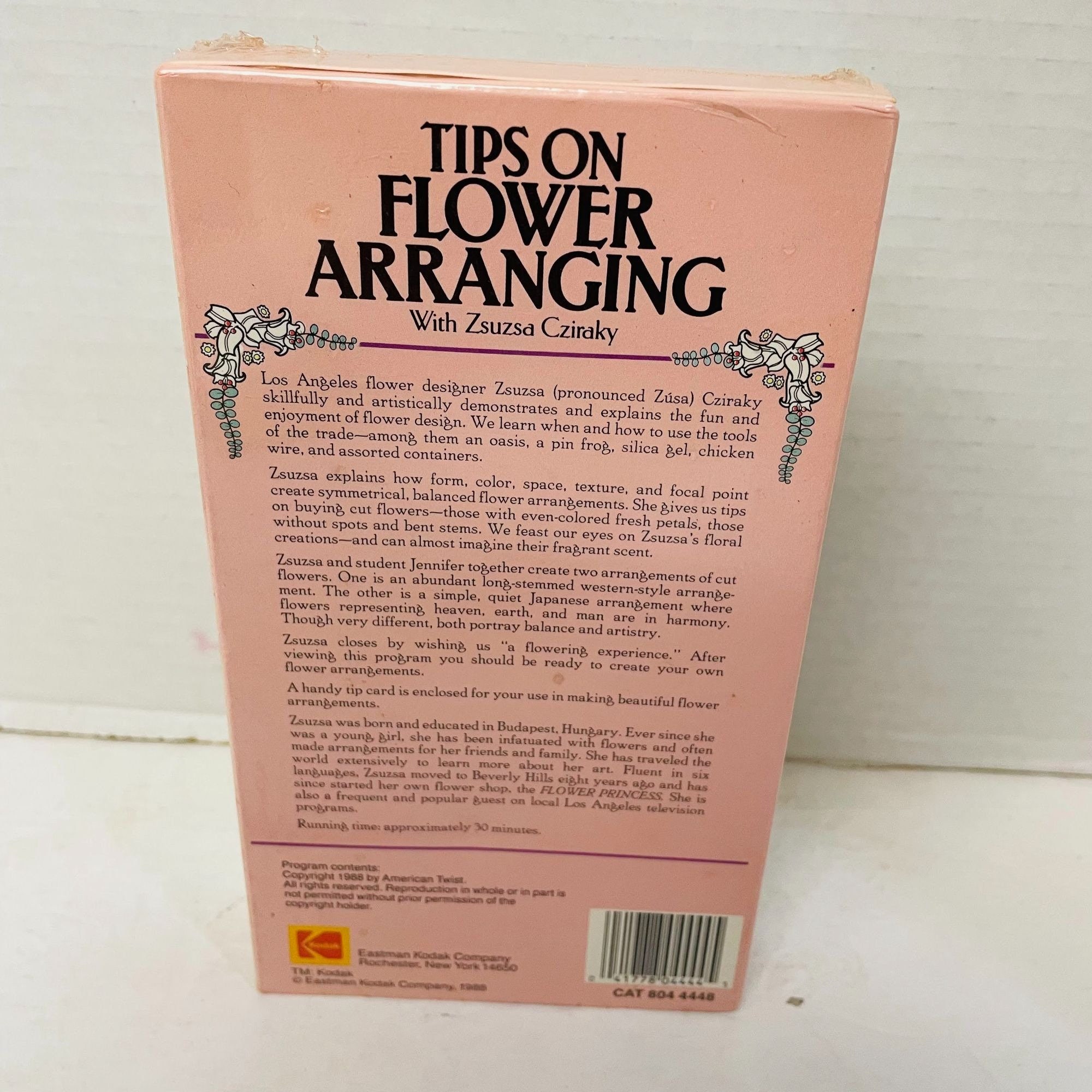Vintage Zsuzsa Cziraky VHS Video Tips on Flower Arrangement Pink 1988 ...