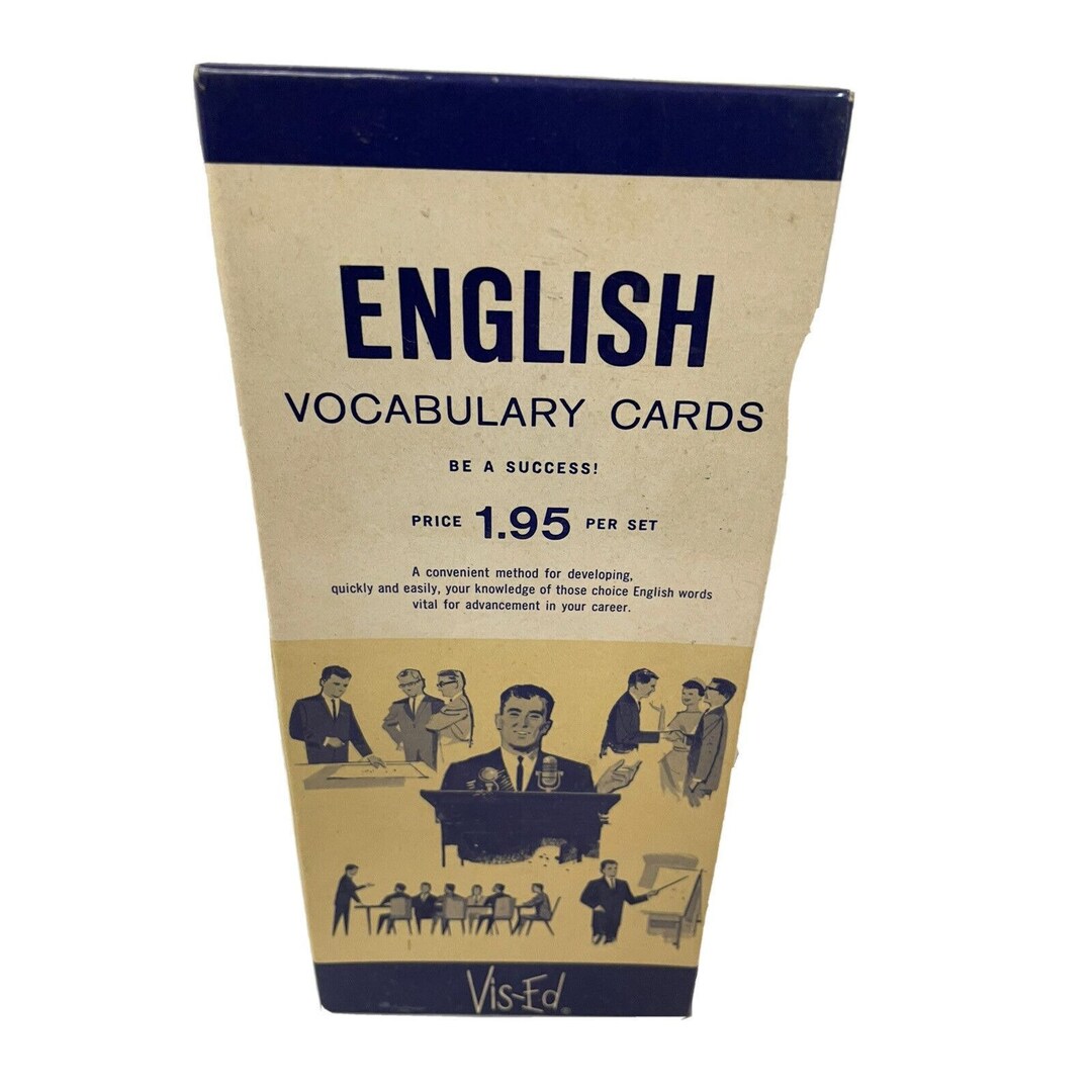 VIS ED 1950 English Vocabulary Flash Cards 1000 1 1/2" X3 1/2" Print on ...