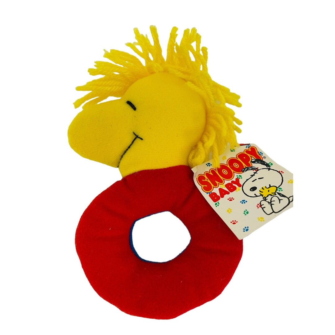 Snoopy Baby Plush Woodstock Rattle Stuffed Toy Yellow Blue Red - Etsy