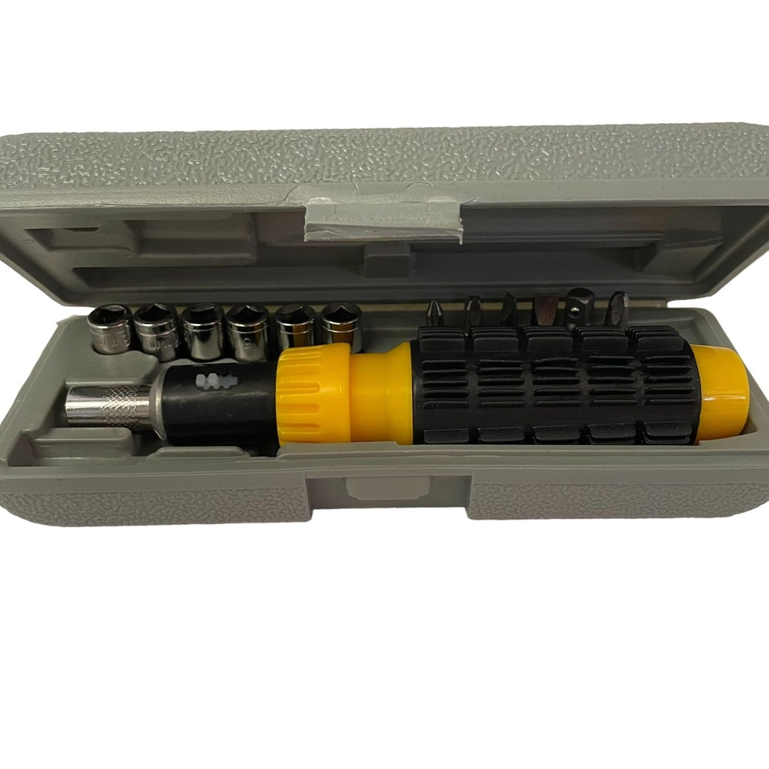 Screw Driver Socket Set 14 Piece/box Ratchet Wrench Tool 1" H X 8.5" W ...
