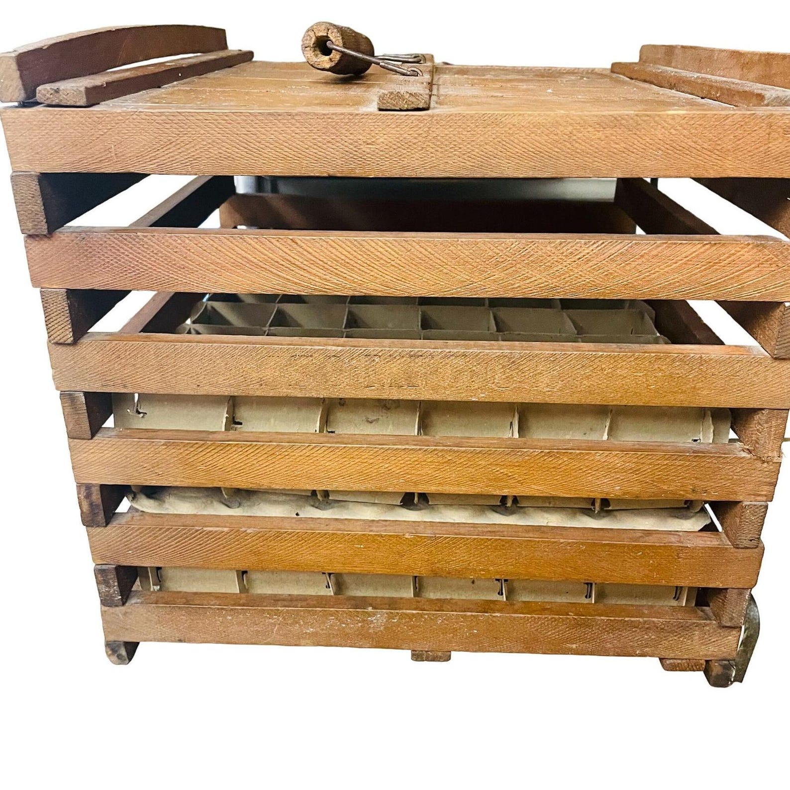 Vintage Wooden Fruit Crate Vegetable Carrier Farmhouse Rustic Decor ...