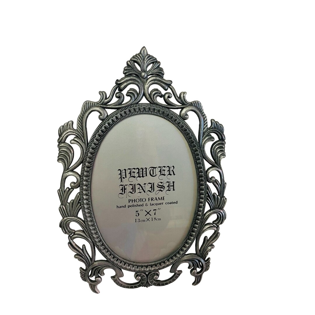 Pewter Finish Photo Frame Hand Polished Lacquer Coated Size 5" X 7 ...