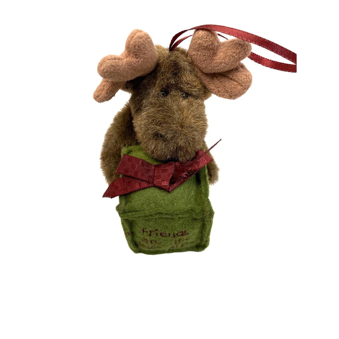 Boyds Bear Plush Moose Ornament With Gift & Ribbon friends Are the Best ...