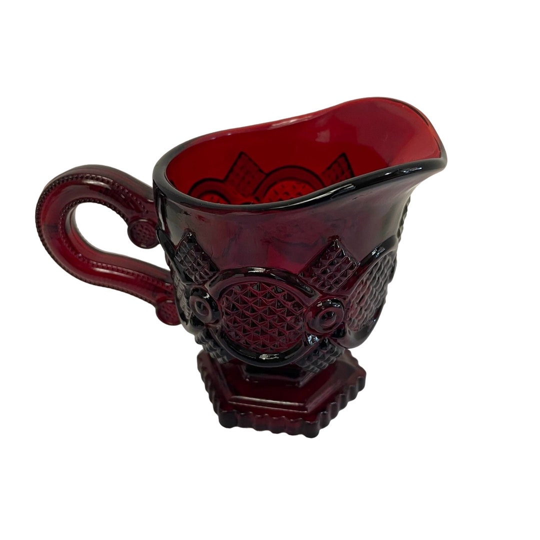 Vintage AVON Cape Cod Ruby Red Glass Creamer 3.5" - Etsy