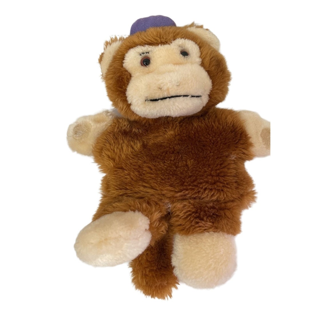 Vintage Monkey Puppet Animal Toys Plush Brown Tan Plush 8 pulgadas ...