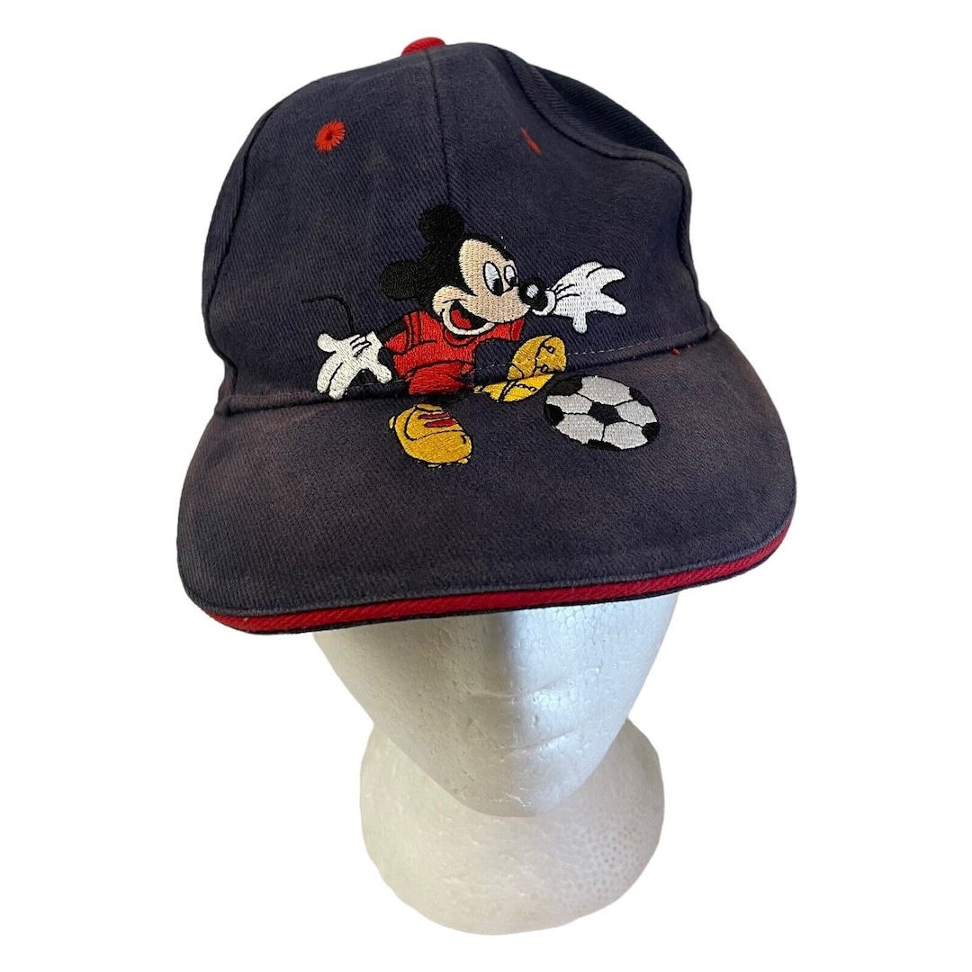 Vintage Mickey Mouse Walt Disney Navy Blue Embroidered One Size Hat ...