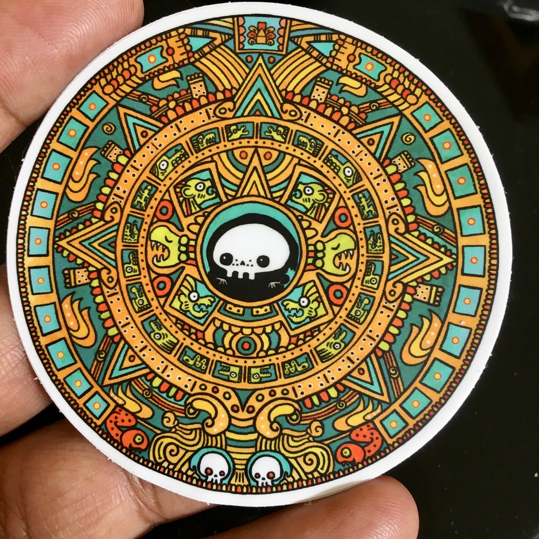 Mayan Calendar Motif - 2012 Fun Lil' Reaper Vinyl Sticker - Etsy