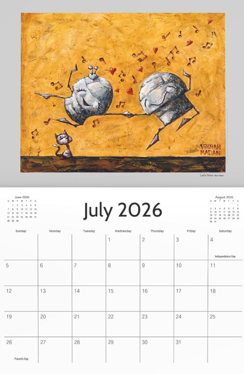 SALE - 2026 Fun Calendar - Robots in Love - Limited Edition Artist ...