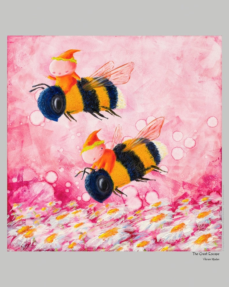 The Great Escape Fun 'bee-rider' Print | Etsy