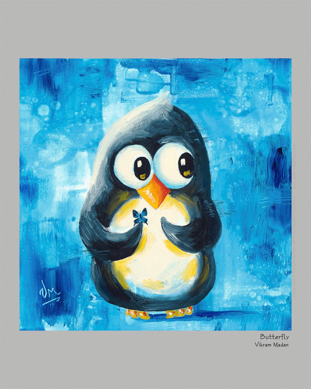 Butterfly - Super-cute Penguin Print - Etsy