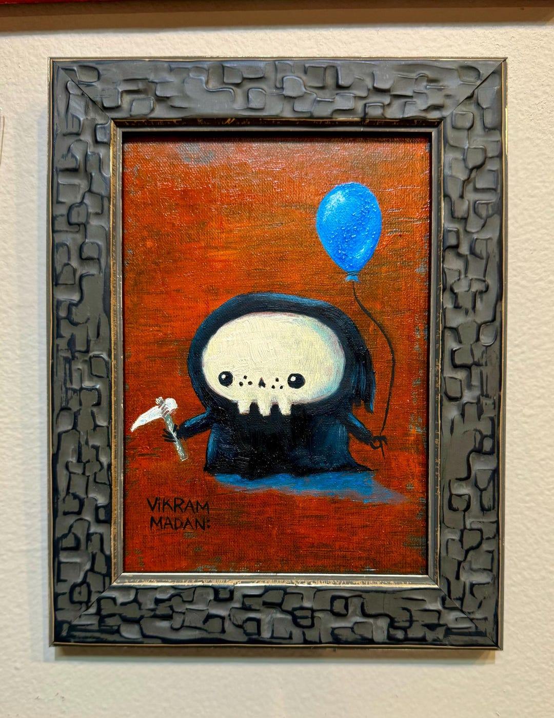 Original Art 'lil Reaper the Blue Balloon Oil on Linen One of a Kind ...