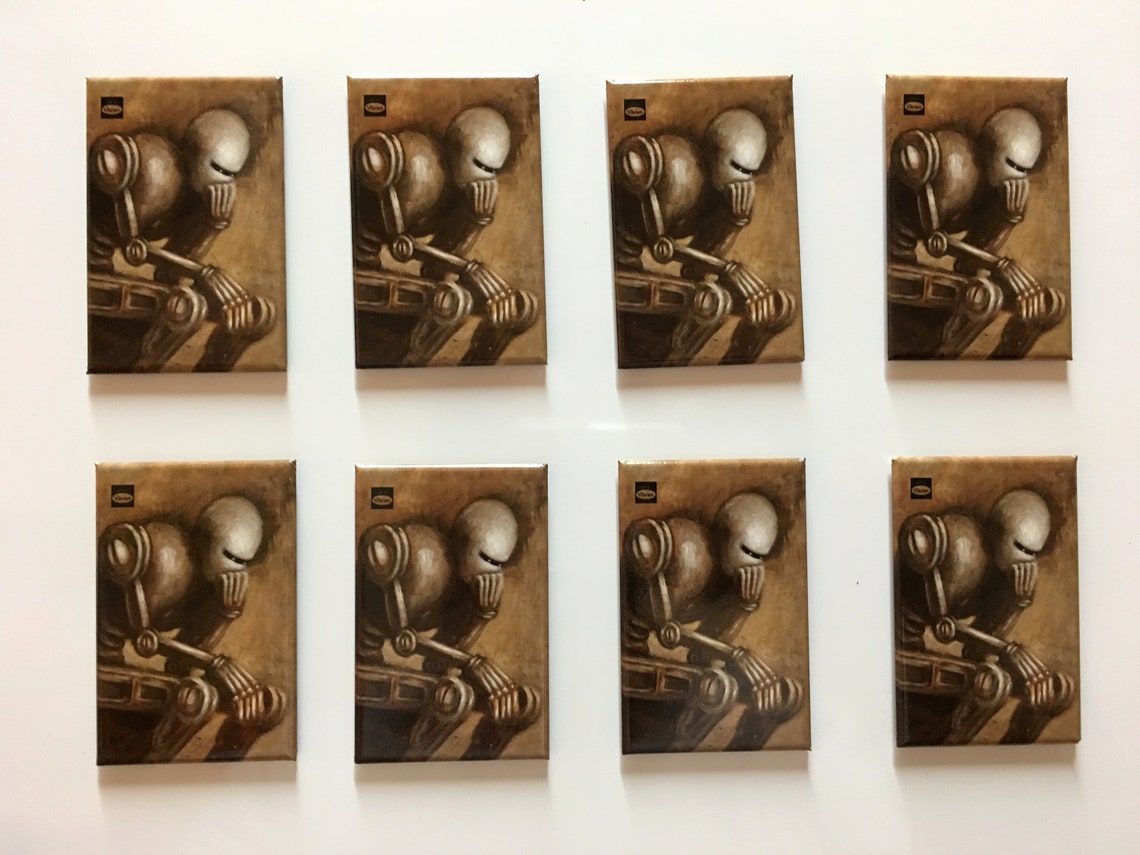 The THINKER Fun Robot Magnet - Etsy