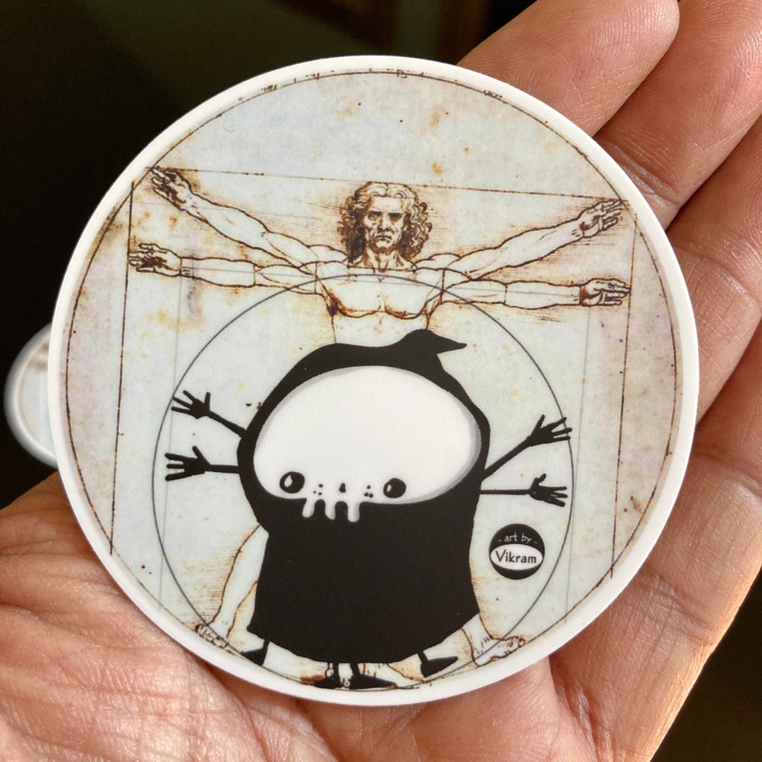 Vitruvian Reaper - Lil' Reaper Fun Vinyl Sticker, Leonardo Da Vinci - Etsy