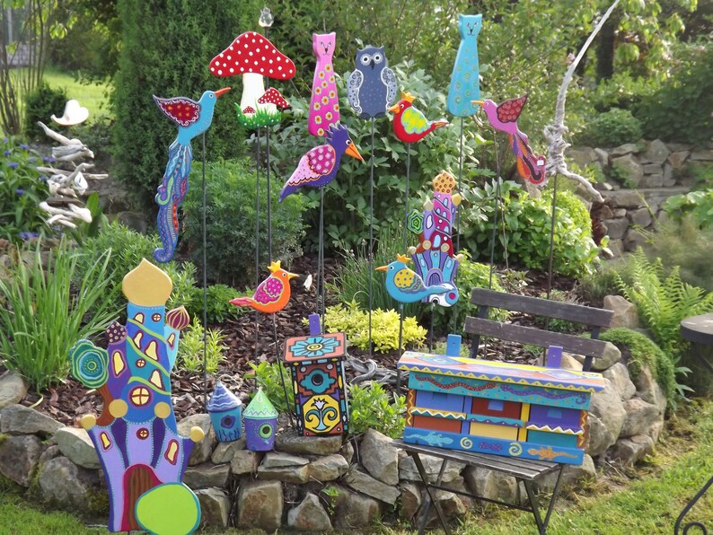 Garden sculpture bird garden decoration garden plugs garden | Etsy