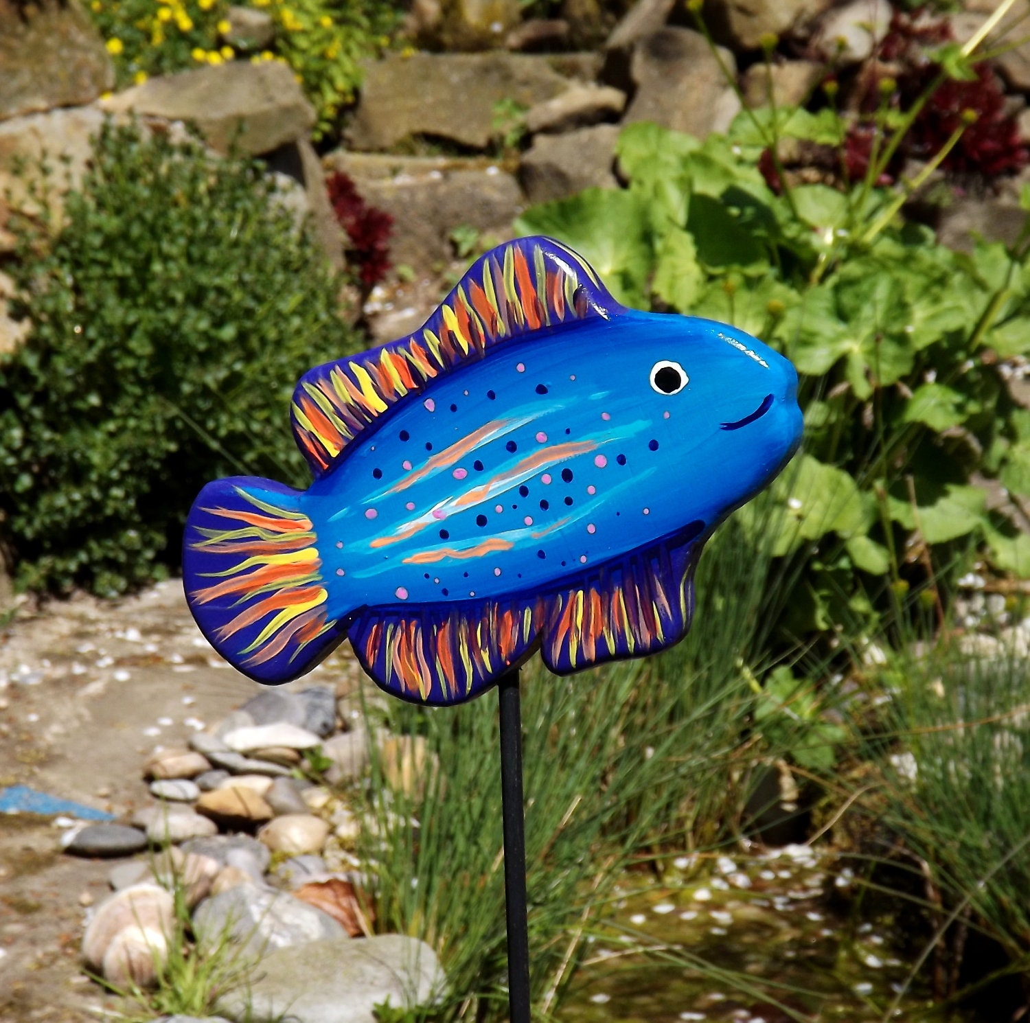 Bunter Blumenstecker Fisch Kyllikki handgefertigt - Etsy España